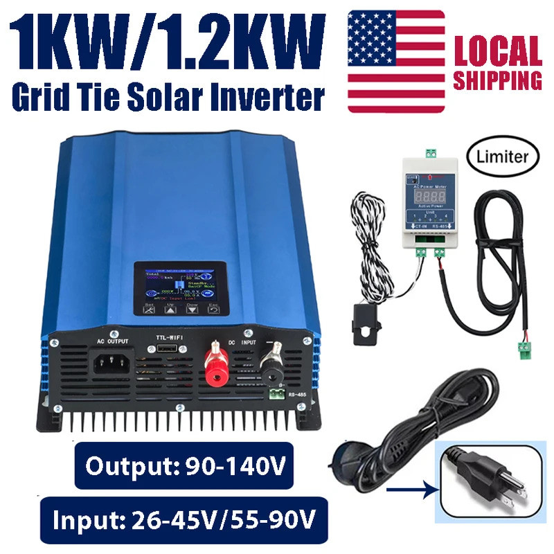 1KW 1200W Grid Tie Solar Inverter Battery Discharge DC 24V 26-45V/48V ...
