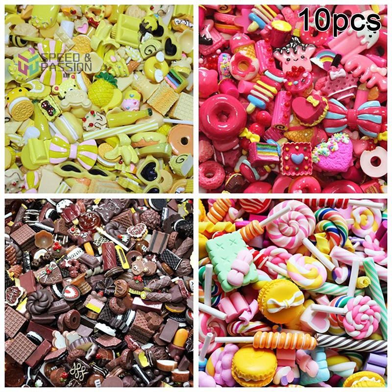 Speed 10pcs Mini Play Toy Food Cake Biscuit Donuts Miniature Mobile ...