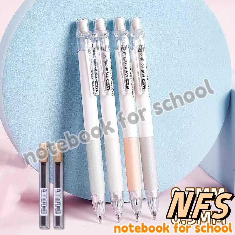 NFS 0.5mm/0.7mm Mechanical Pencil Ins Style Non-slip Grip with Eraser ...