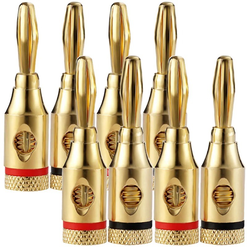 Banana Plug 4mm 24K Gold Plated Audio Plug Jack Connector for Speaker ...