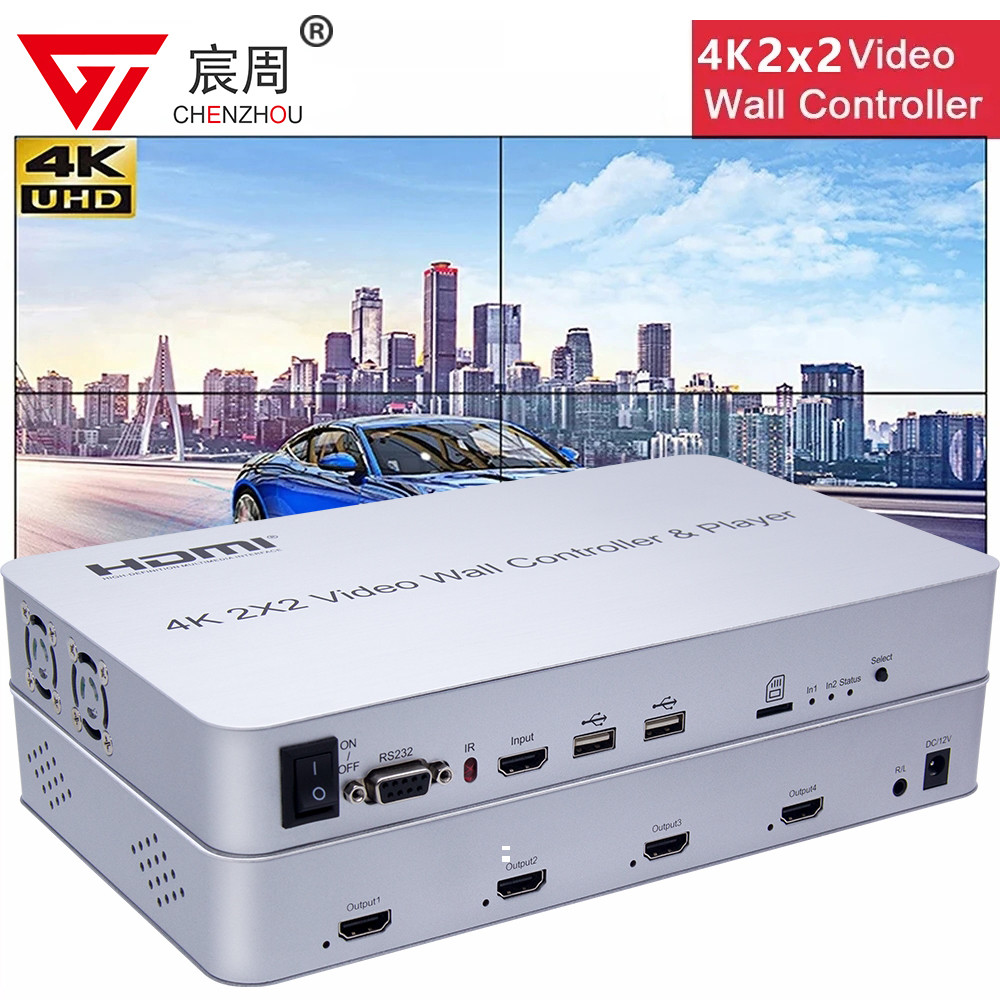 4K 2x2 HDMI Video Wall Controller TV Wall Processor 4 Screens Stitching ...