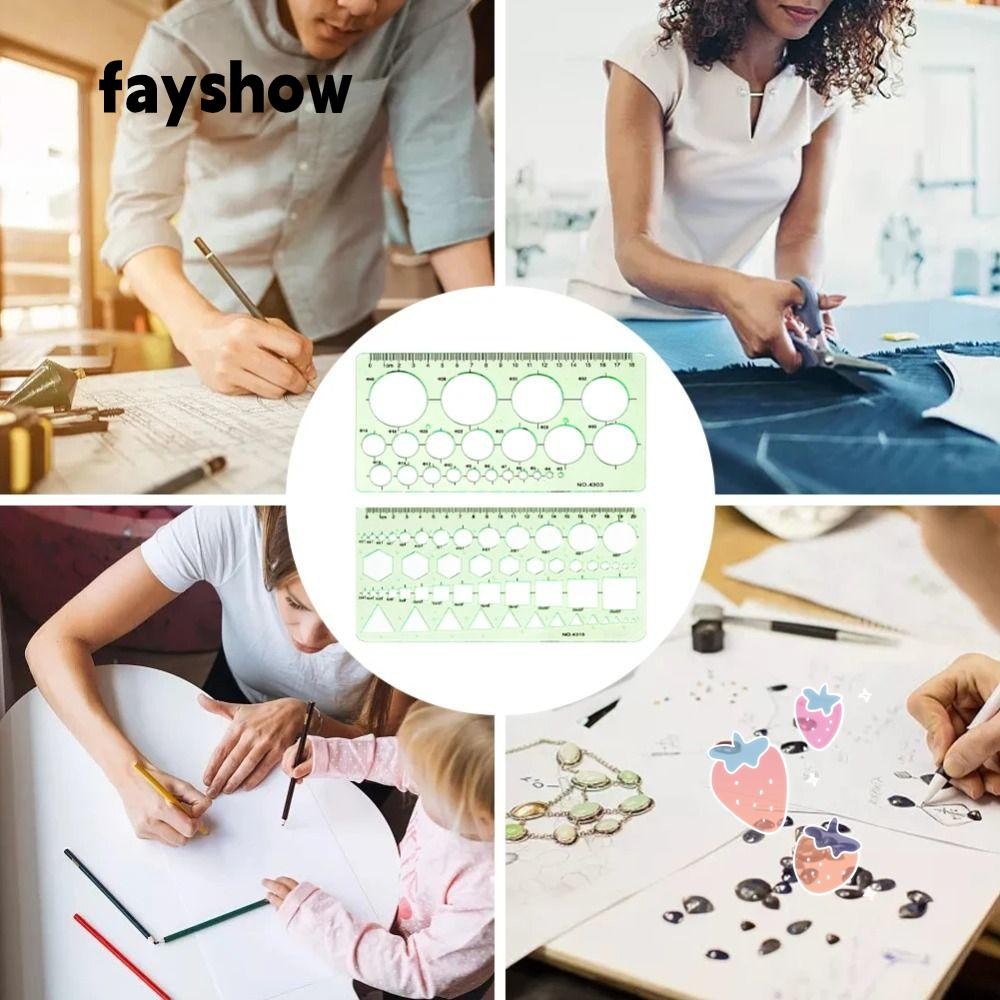 FAYSHOW2 Ruler, Geometric Template Plastic Circle Stencil, Furniture ...