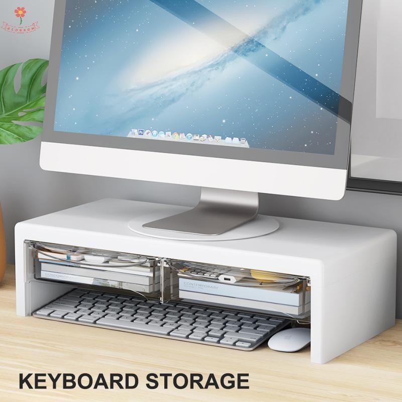 [BLOOM] Computer Monitor Riser Holder With Drawer PC Screen Stand Rack ...