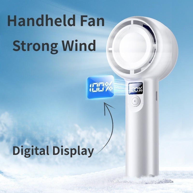 Mini Fan Portable Small Fan Turbo Fan Strong Wind Handheld Fan Led ...