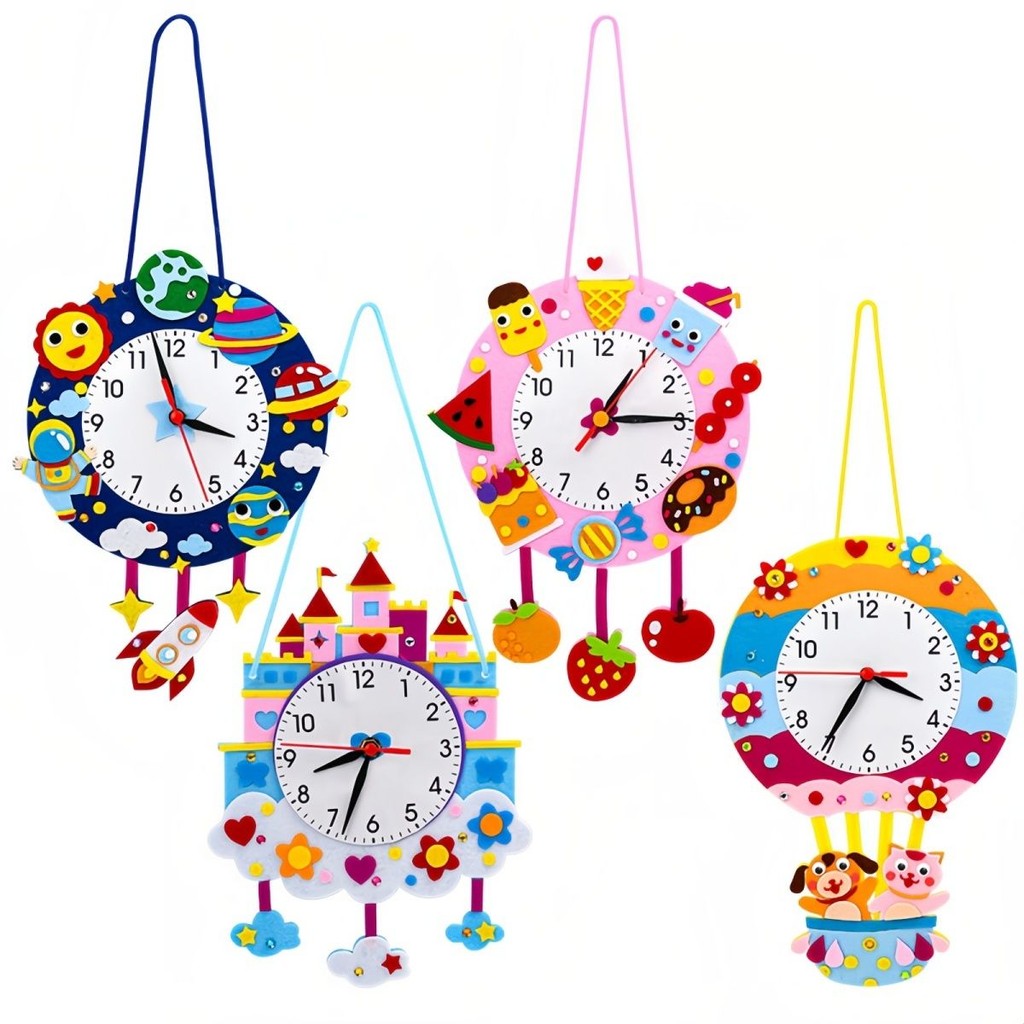 Non-woven Handmade Clock Mathematics diy Clock Children Handmade ...