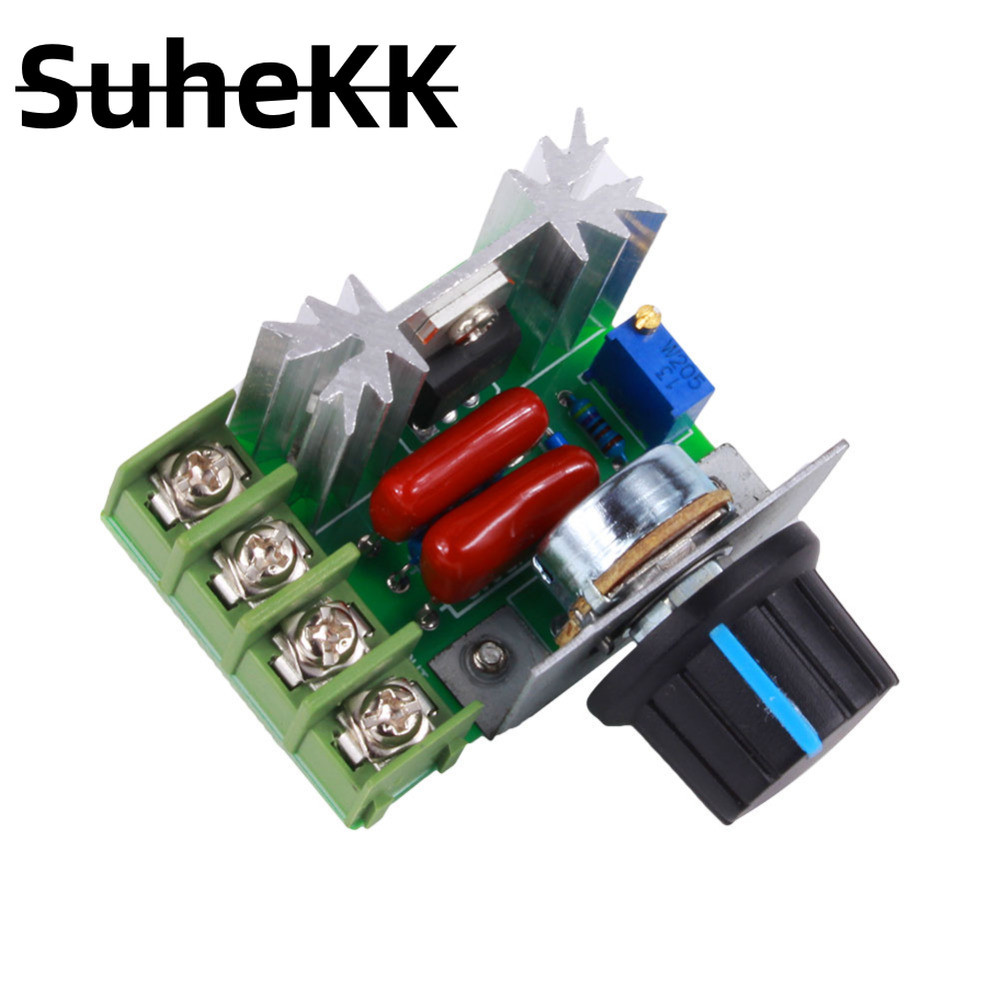AC 220V 2000W PWM Motor Speed Controller 50-220V Adjustable Dimming ...