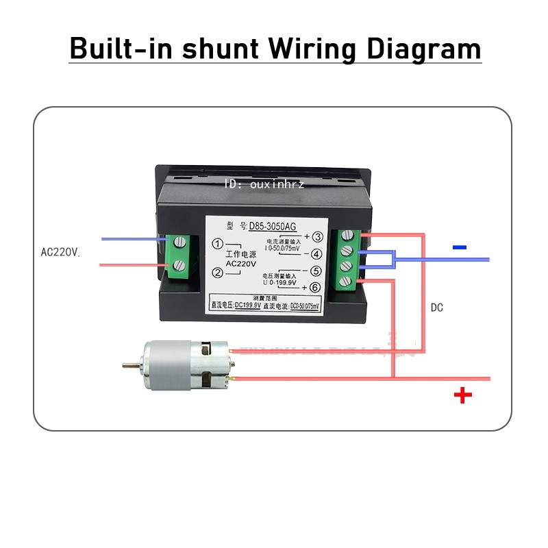 new 600V 200V 20V DC Voltmeter Ammeter ± 10A 50A 100A 200A Charge ...