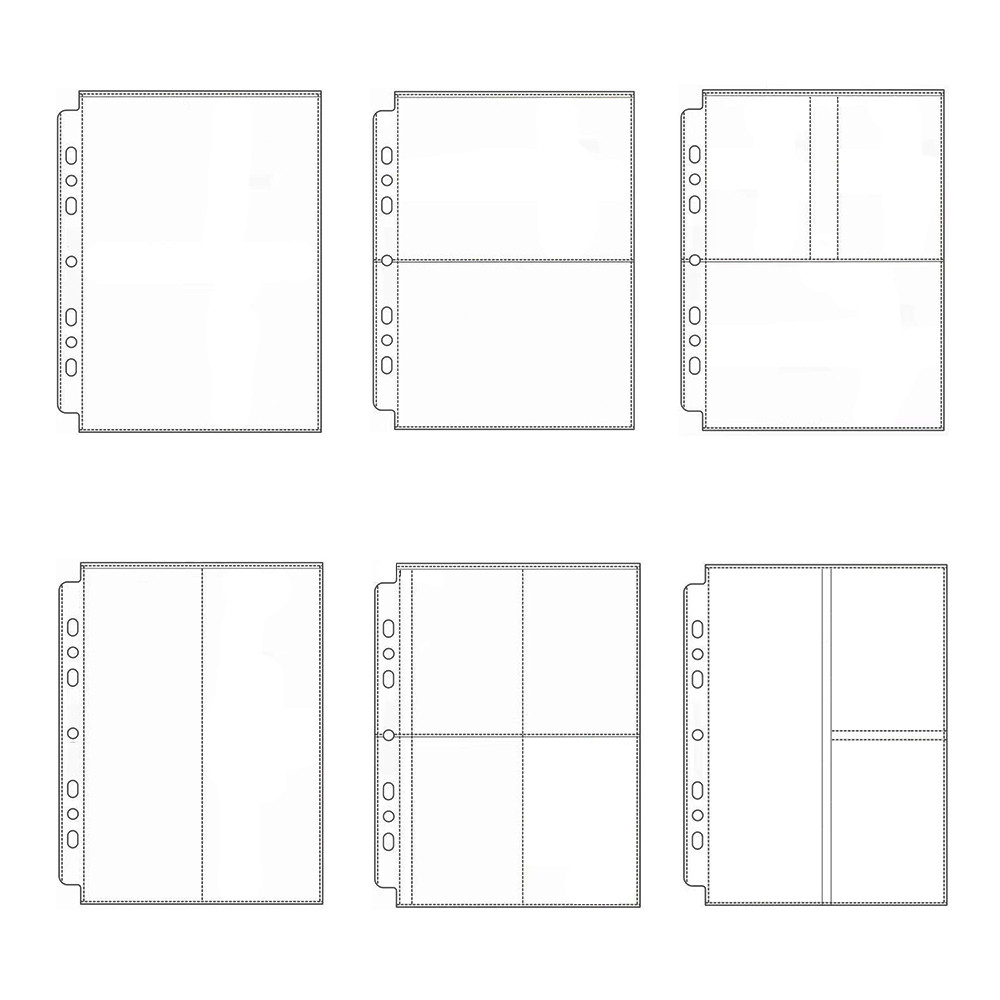 PLRBOK 10 Sheets A5 7-hole Clear Loose Leaf Photo Album Replacement ...