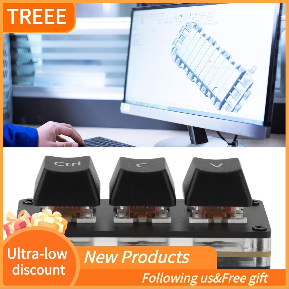 Treee 3 Keys Mini Keypad Red Switch Hot Swappable Colorful Backlight ...