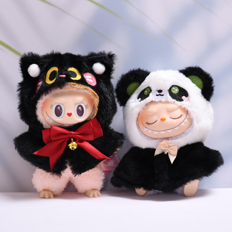 Labubu Outfit Plush Cat Panda Cape Clothes for Have A Seat Labubu V1 V2 ...