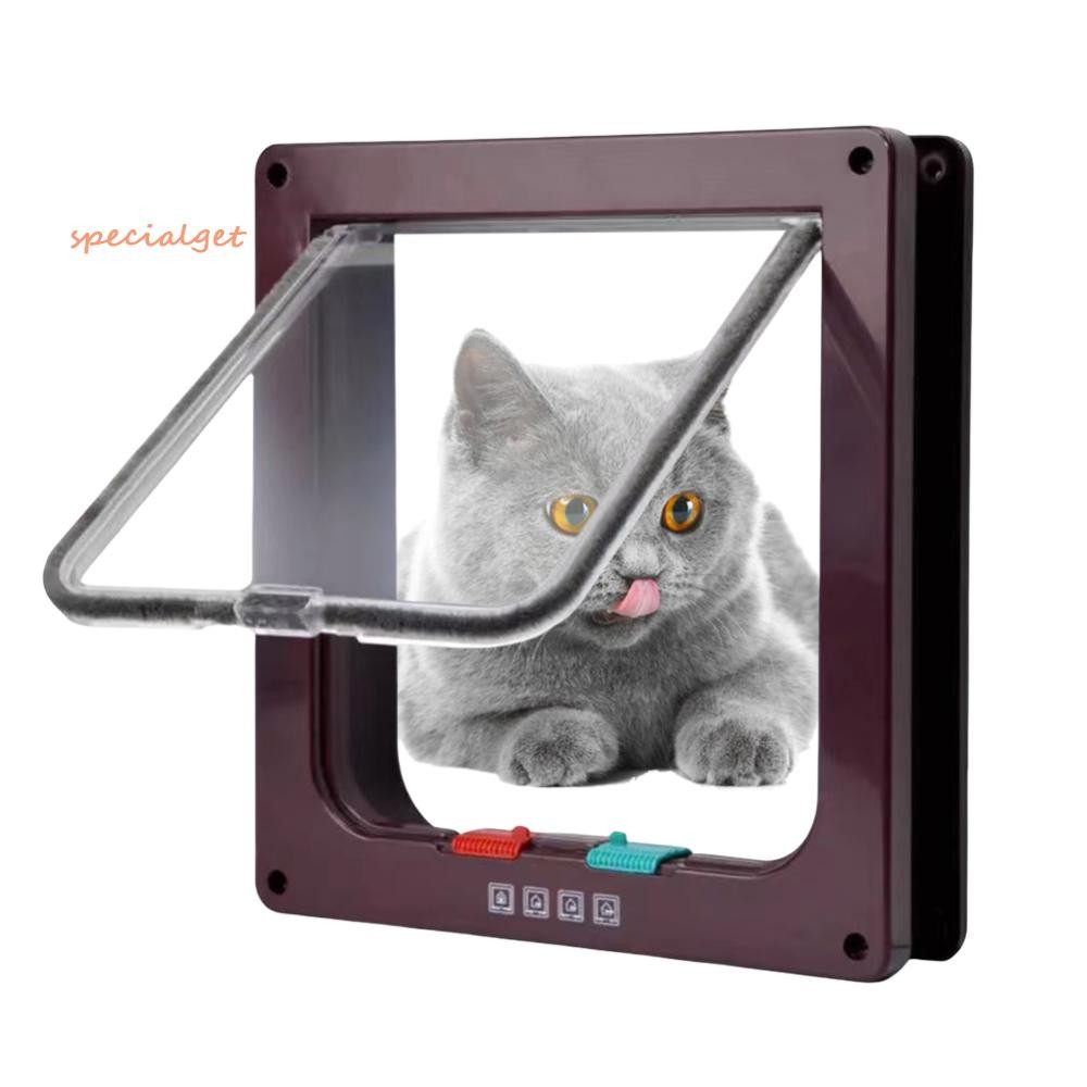 Cat Flap Door with 4 Way Security Lock Puppy Kitten Safety In&out Pet ...
