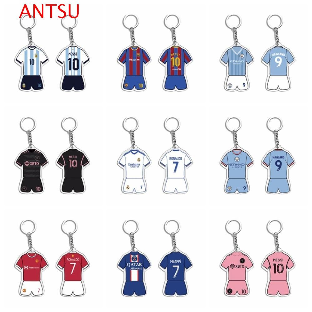 ANTSU Football Keychain, Messi Ronaldo Football Star Keyring, Pendant ...