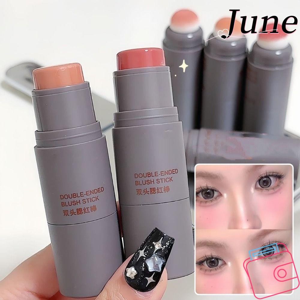 JUNE Blush Lipstick, Double Head Moisturizing Rouge Cream, Lip Brighten ...