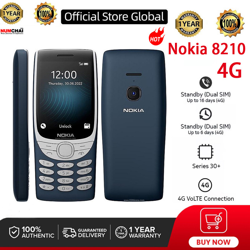 original N 8210 4G keypad phone keypad cellphone with rear camera FM ...