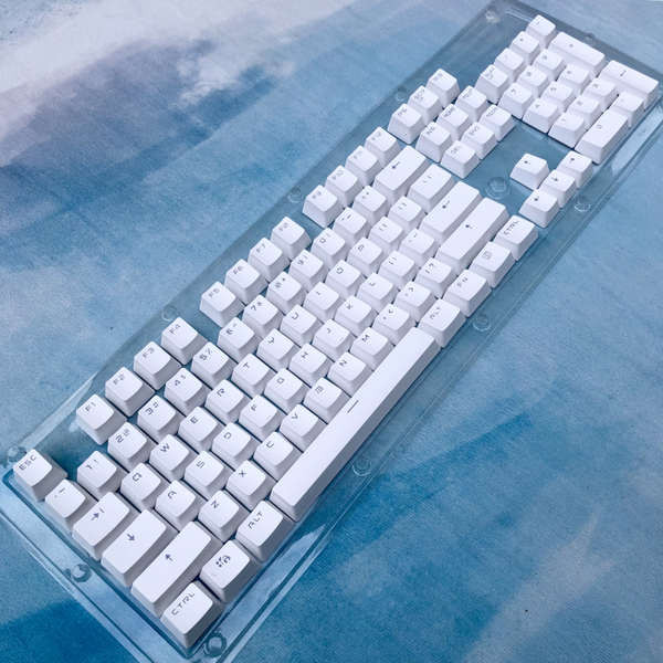 keycaps OEM Height PBT Keycaps Mechanical Keyboard 104 Keys White Pink ...