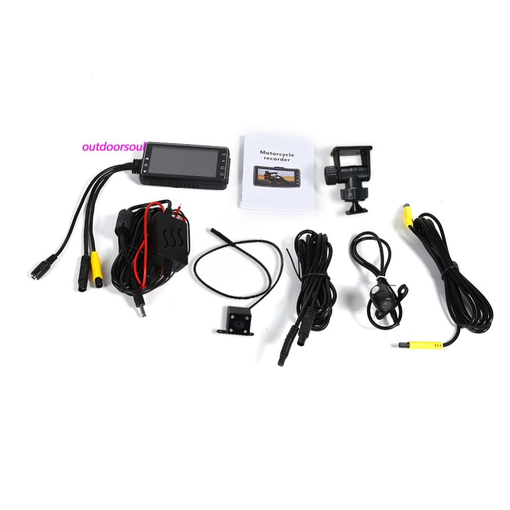SE300 Motorcycle DVR Dash Cam 3 inch Screen Front+Rear View Motorcycle ...
