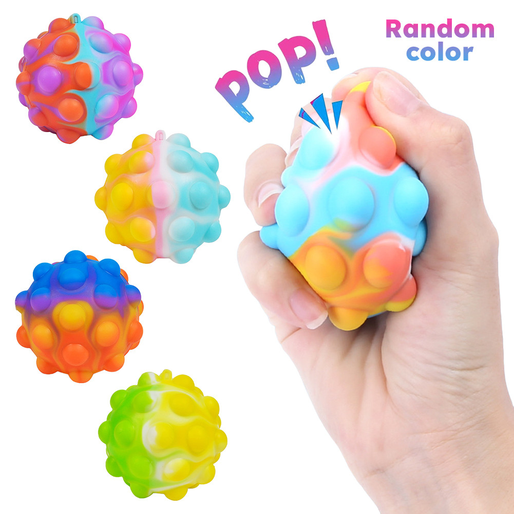 3D Pop it Ball Fidget Toys Squeeze Ball Toys Silicone Stress Relief ...
