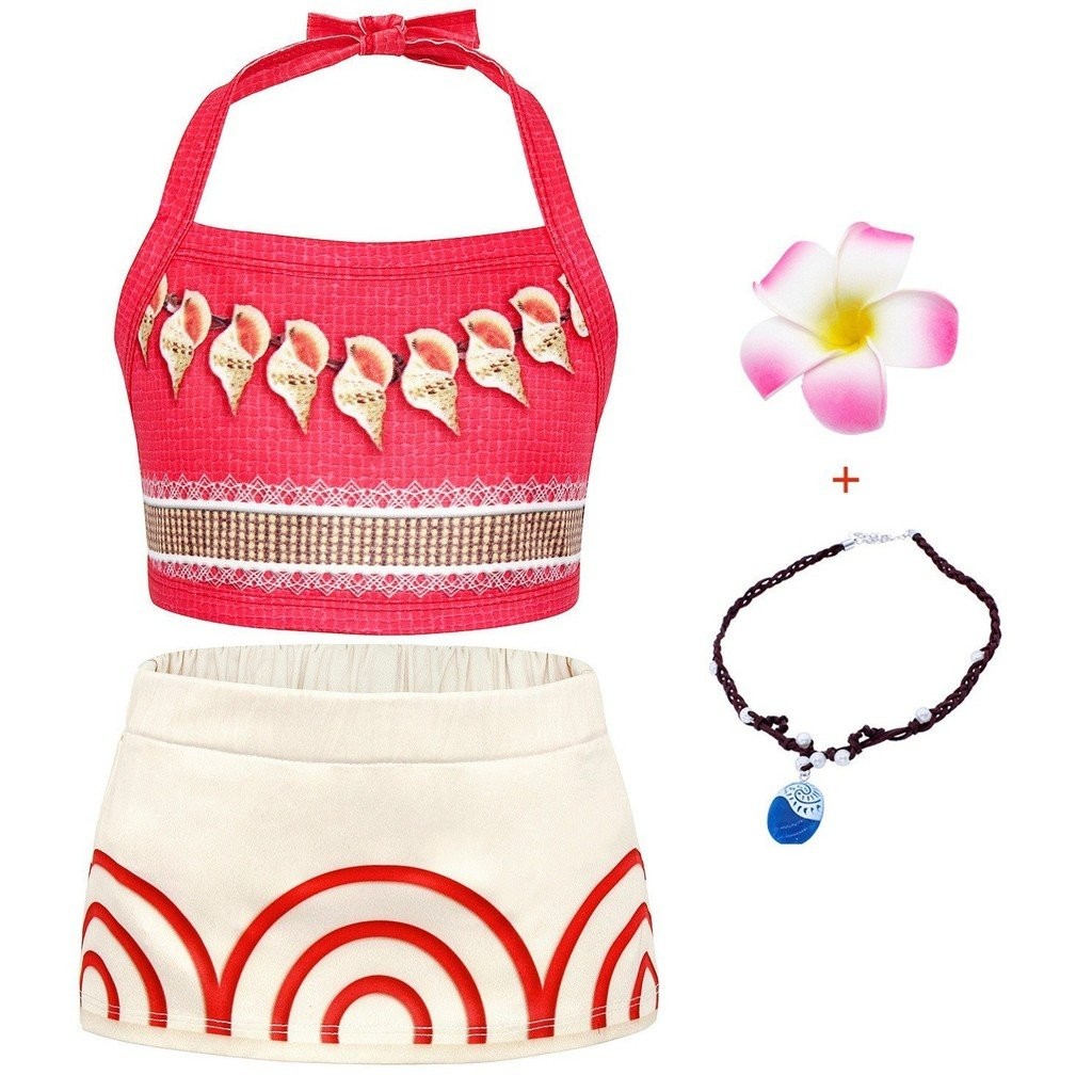 [Spot Hot Sale]Cartoon Moana COS Moana Moana Girls Summer Skirt Sling ...