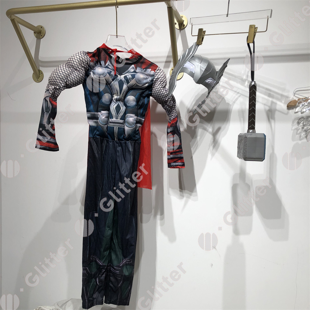 Marvel Thor Costume for Kids Boy Muscle Superhero Bodysuit Cloak Led ...