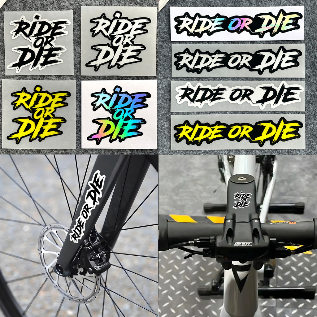 RIDE OR DIE Bike Frame Stickers Bicycle Top Tube Handlebars Fork Waterproof Vinyl Decals ...