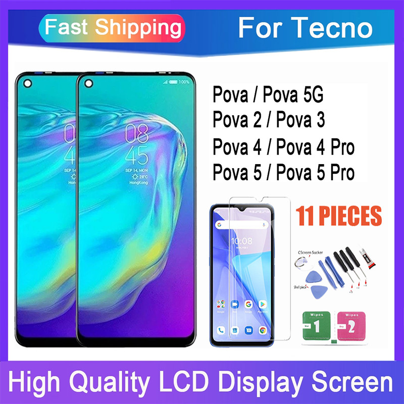 For Tecno Pova LD7 Pova 5G Pova 2 Pova 3 Pova 4 Pova 4 Pro Pova 5 Pova 5 Pro LCD Display Touch ...