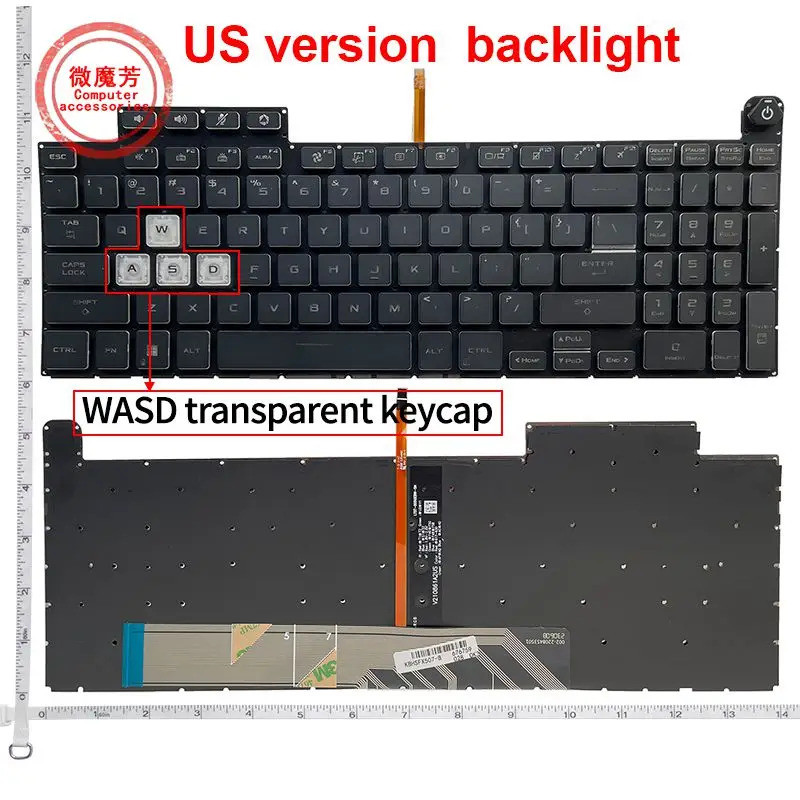 US Backlight Keyboard for ASUS TUF Gaming F15 FX507ZR FA507 FA507R ...