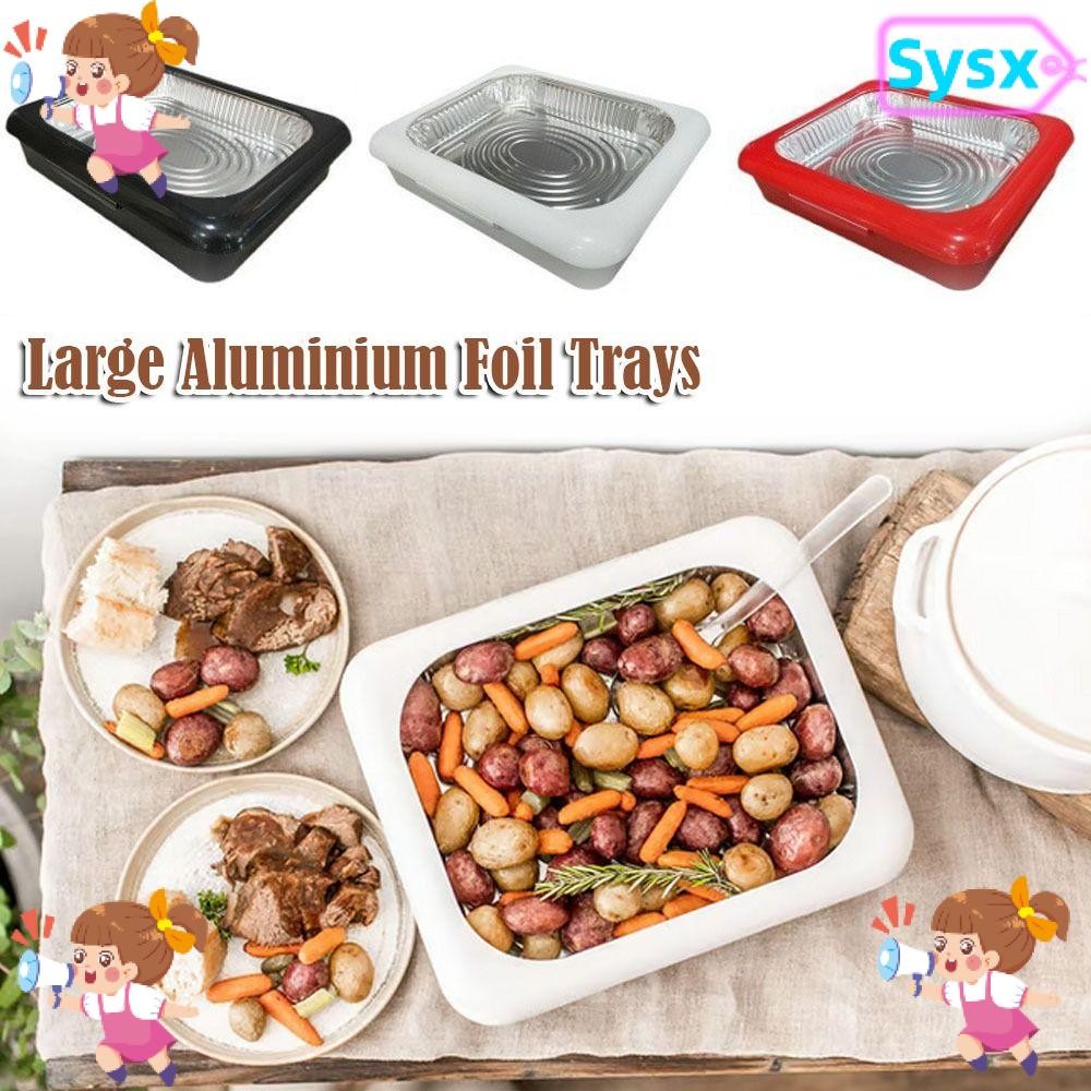SYSX Food Foil Tray Holder, Insulation with Removable Lid Large ...