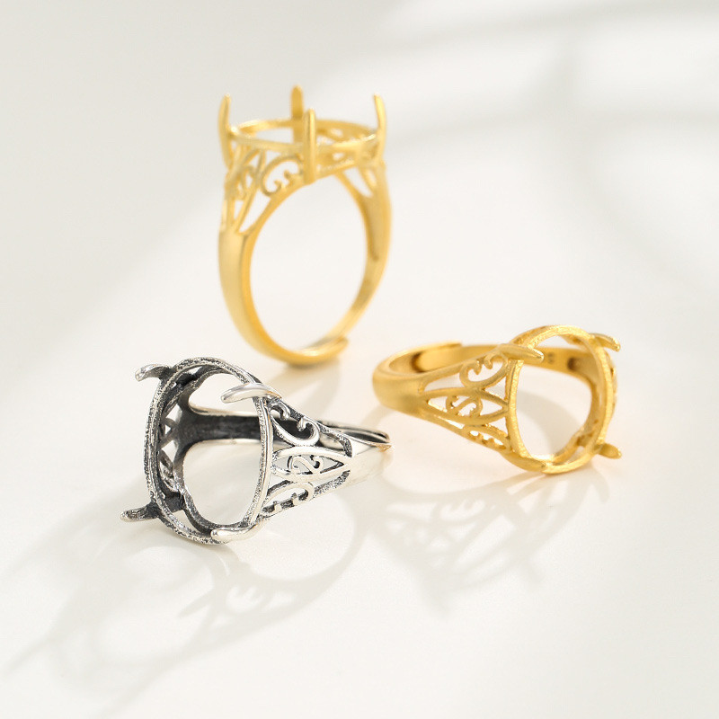 S925 Sterling Silver Ring Setting Vintage Unisex Ring Setting for ...