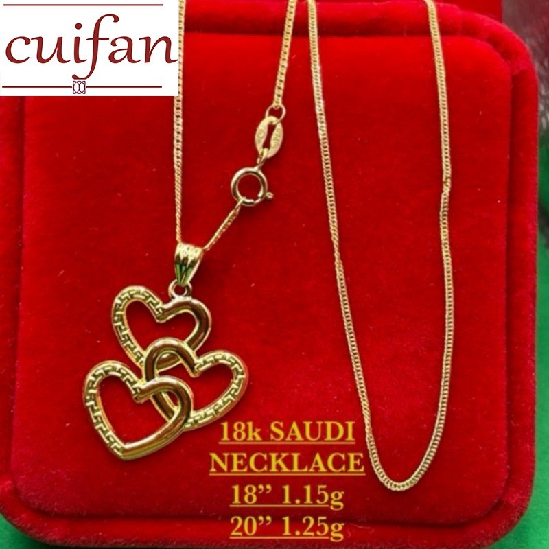 COD PAWNABLE 18k SAUDI GOLD NECKLACE Hypoallergenic and does not fade ...