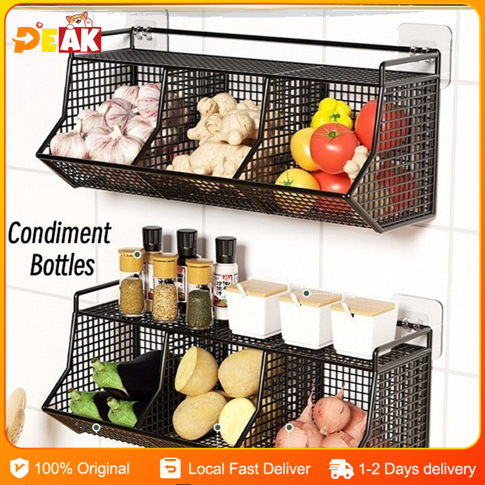 Upgraded Wall Mounted Kitchen Hanging Rack Spice Seasoning Storage Rack ...