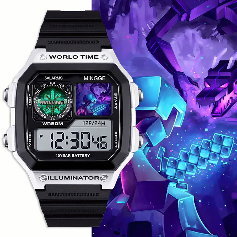 Minecraft MC Game Merchandise Steve Student Sports Electronic Watch ...