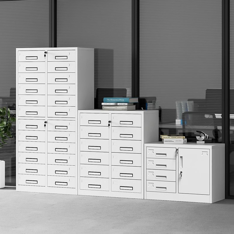 IRON File Cabinet Multi-Drawer with Lock Office Storage Financial ...