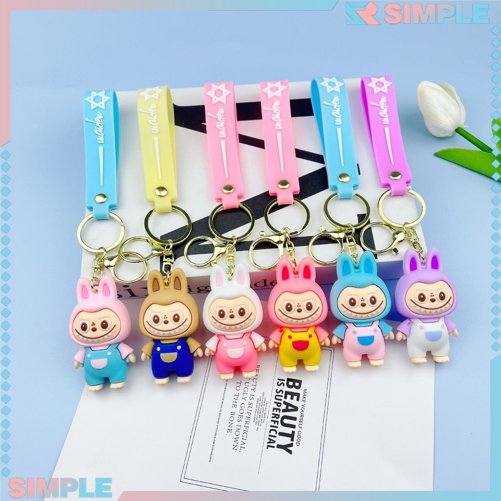 Labubu New Cute Cartoon Keychain Labubu Sheep Soft Plastic Doll Bag ...