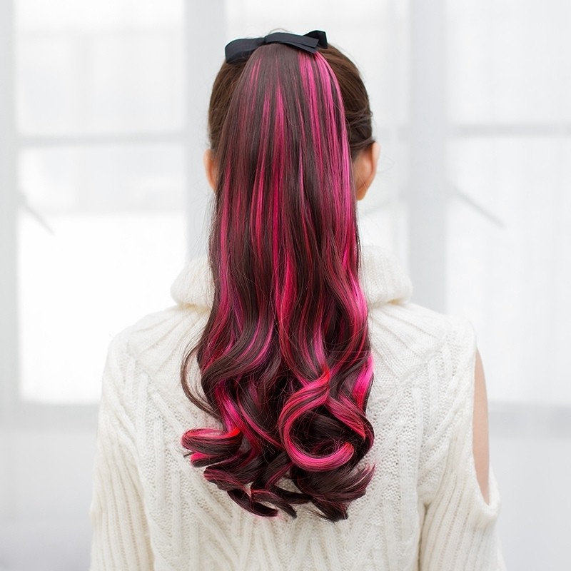 Pear Flower Ponytail Laced-Up Ponytail Wig Female Long Curly Hair Big ...