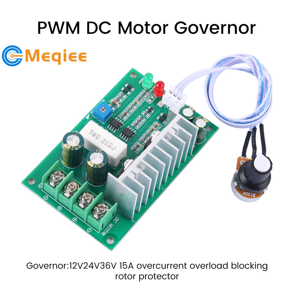 DC10-40V PWM DC Motor Governor 12V 24V 36V 15A Adjustable Controller ...