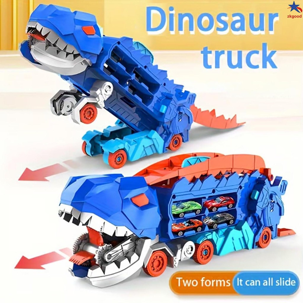 City Dinosaur Transport Truck Toy Set Portable Transport Dinosaur Truck ...