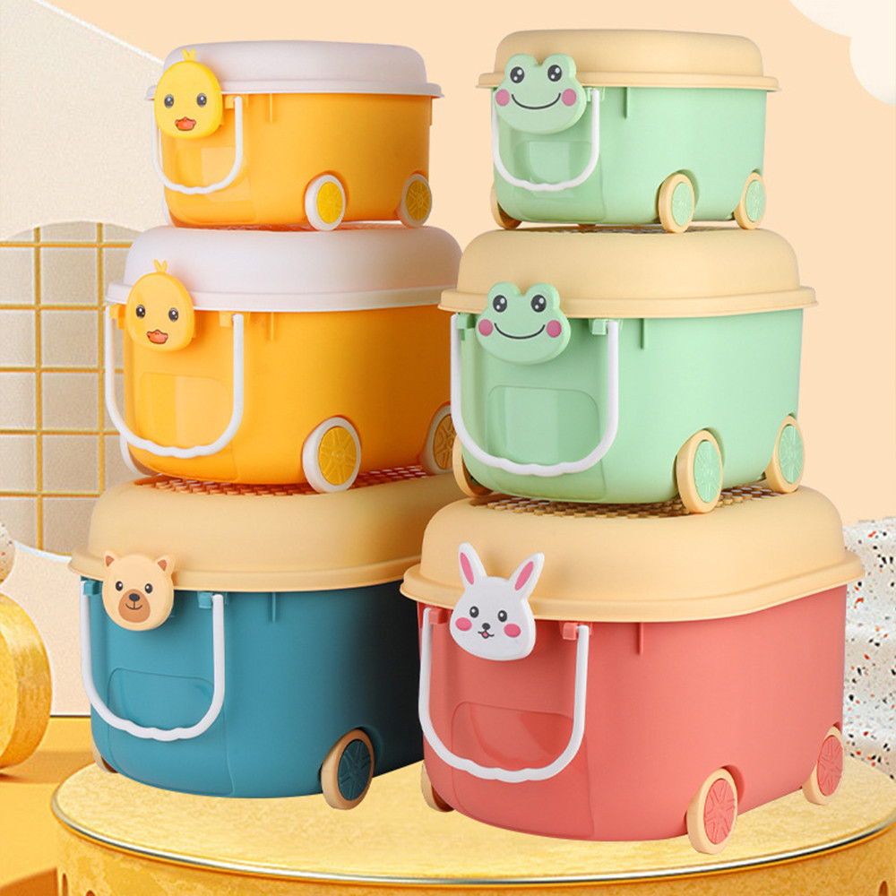 Multi functional stackable toy storage box wheeled container storage ...