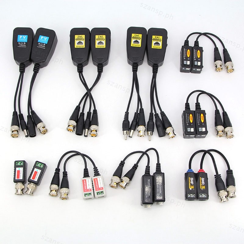 1pair 1080P 5MP 8MP 4K Passive RJ45 1CH Video Balun 2in1 BNC cable ...