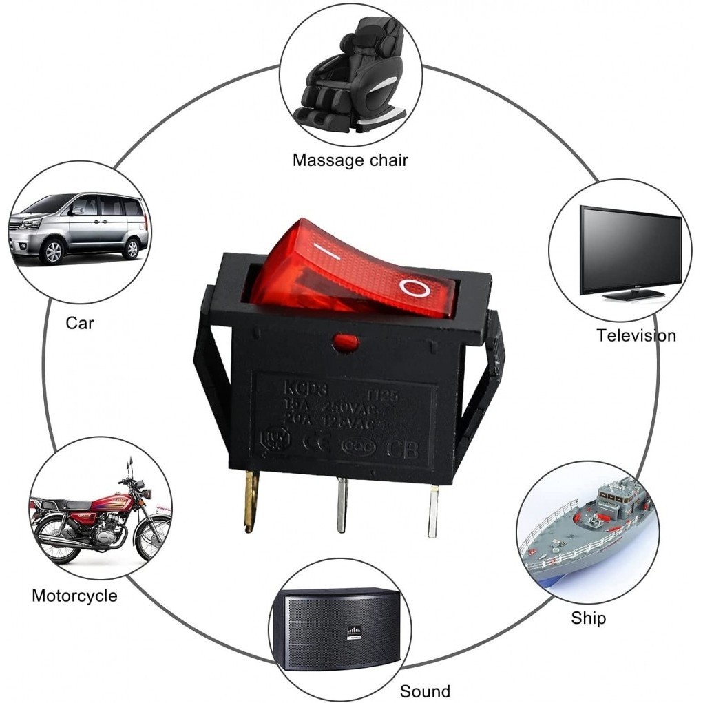 WHOOPS~Replacement friendly 3 Pin Rocker Switch 15A 250V 20A 125V for ...
