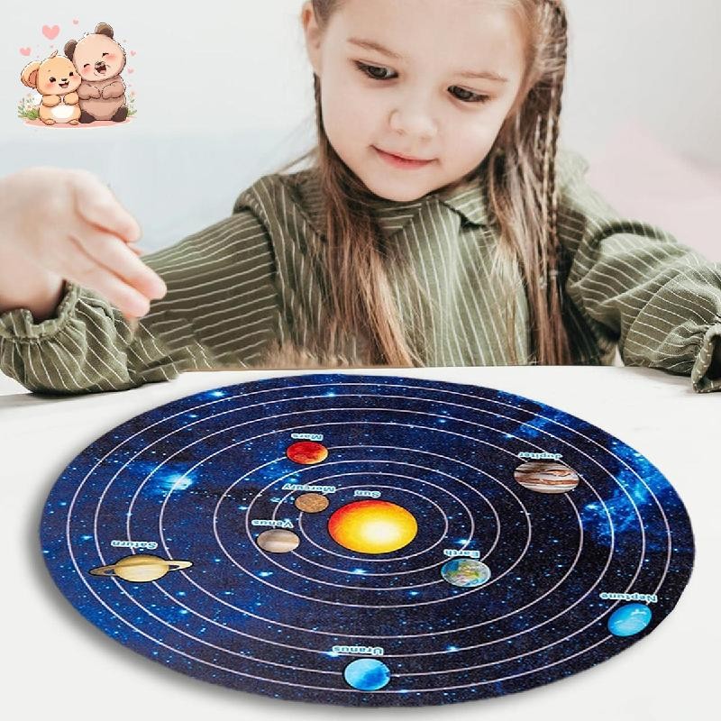 Solar System Model, Universe Puzzle, Planet Toys, Wooden Educational ...