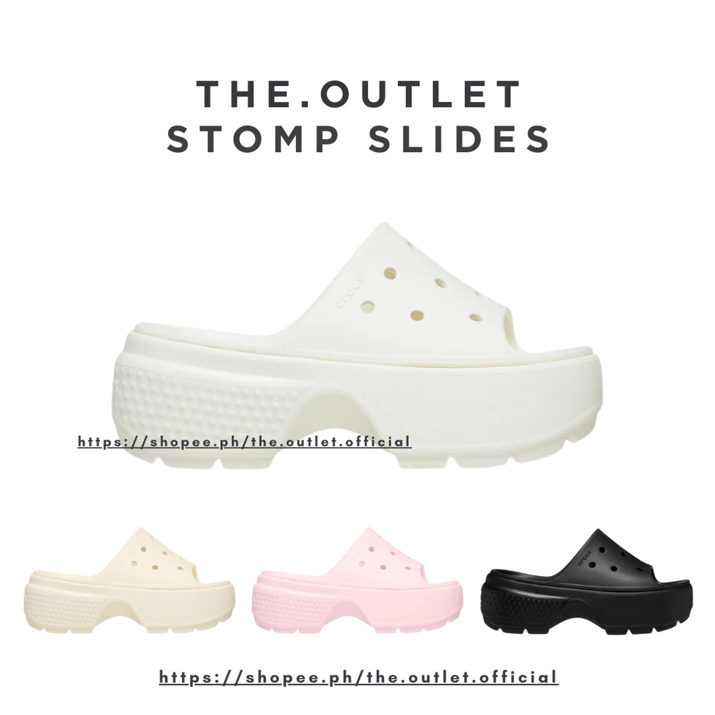 CROCS STOMP SLIDES WEDGE FOR WOMEN WITH ECOBAG WDG3.5 THE.OUTLET ...