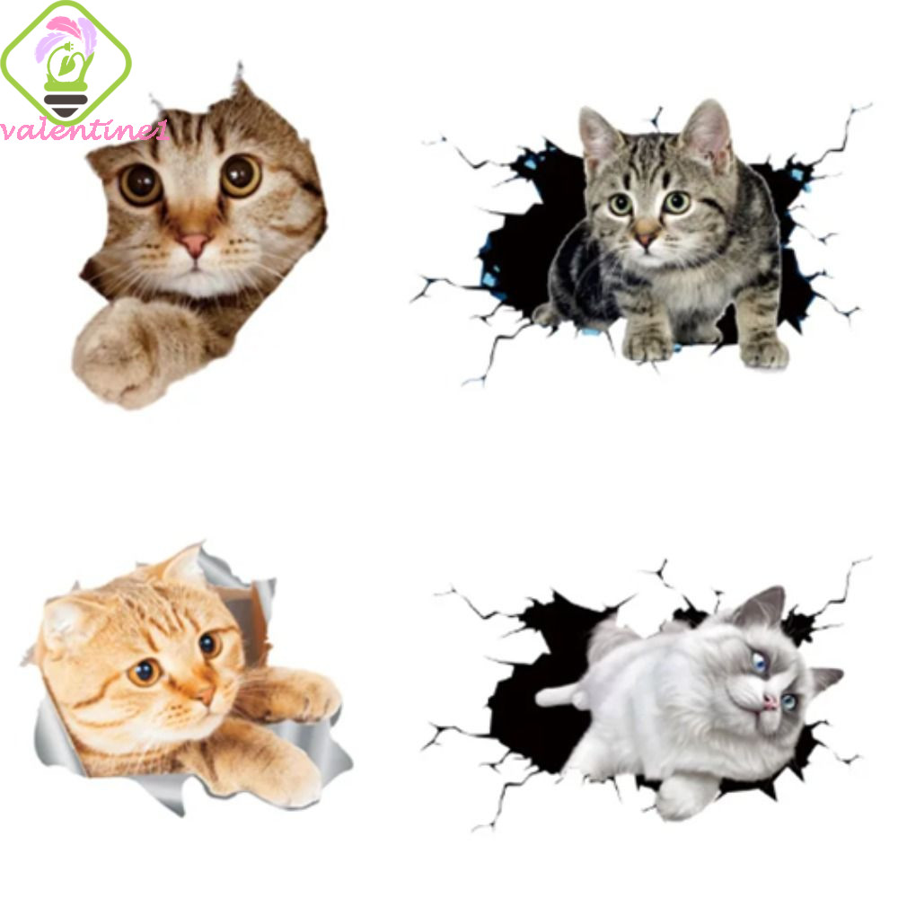 AVALENTINE Car 3D Cat Stickers, 3D Cat Animal Styling Cat in The Crack ...