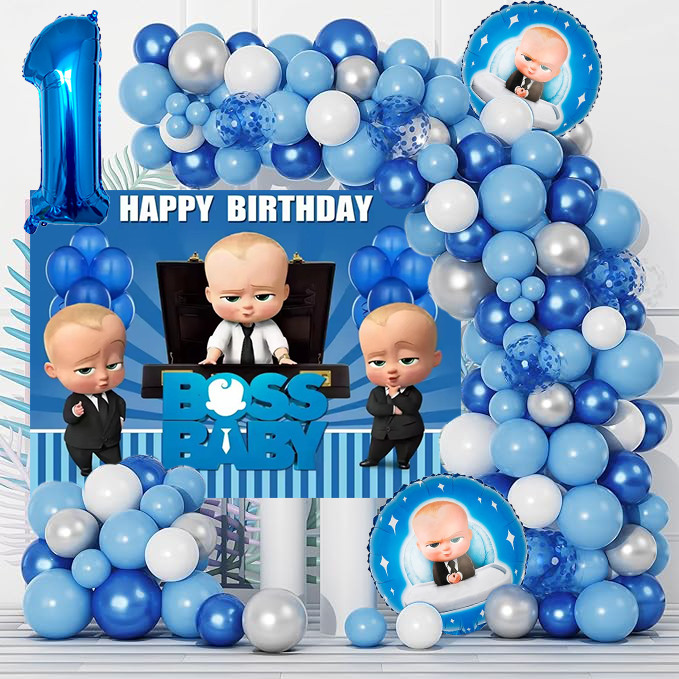 80Pcs/set Boss Baby Theme Balloon Garland Arch Kit Newborn Baby Shower ...