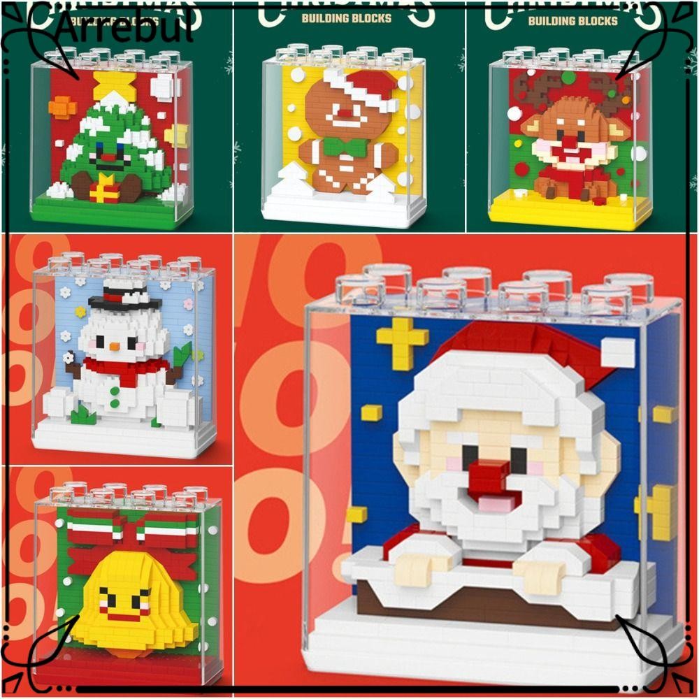 ARREBUL Christmas Building Blocks, Mini Christmas Tree Acrylic Display ...