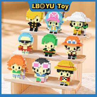 【LBOYU】 One Piece Luffy Toys Cute Block Mini Character Building Block ...