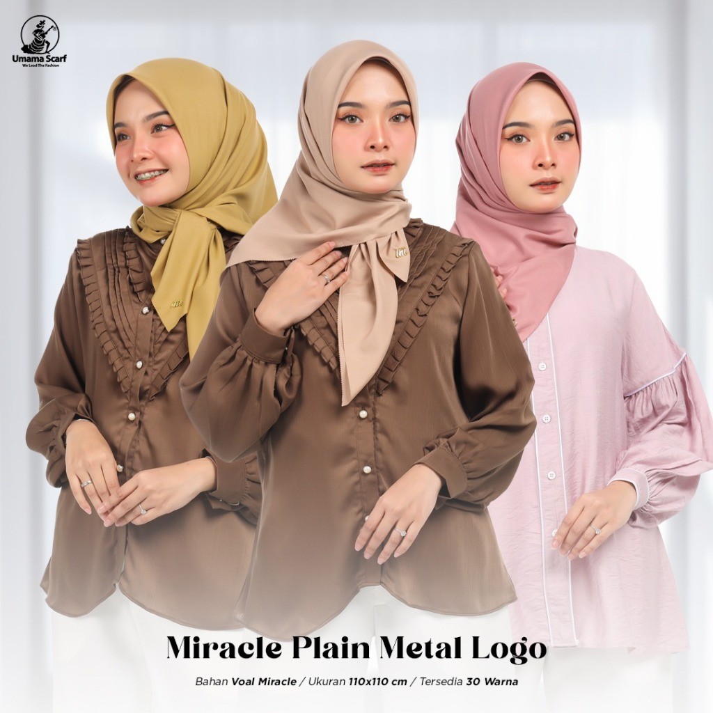 Umama Scarf Voal Miracle Plain Metal Logo Icon Plain Rectangular Veil ...