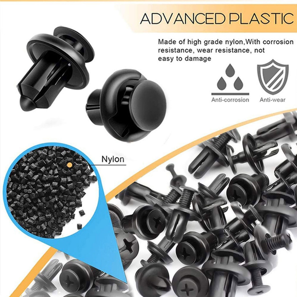 Universal 6mm Auto Fastener Kit - Heavy Duty Clamps/Rivets/Door-Bumper ...