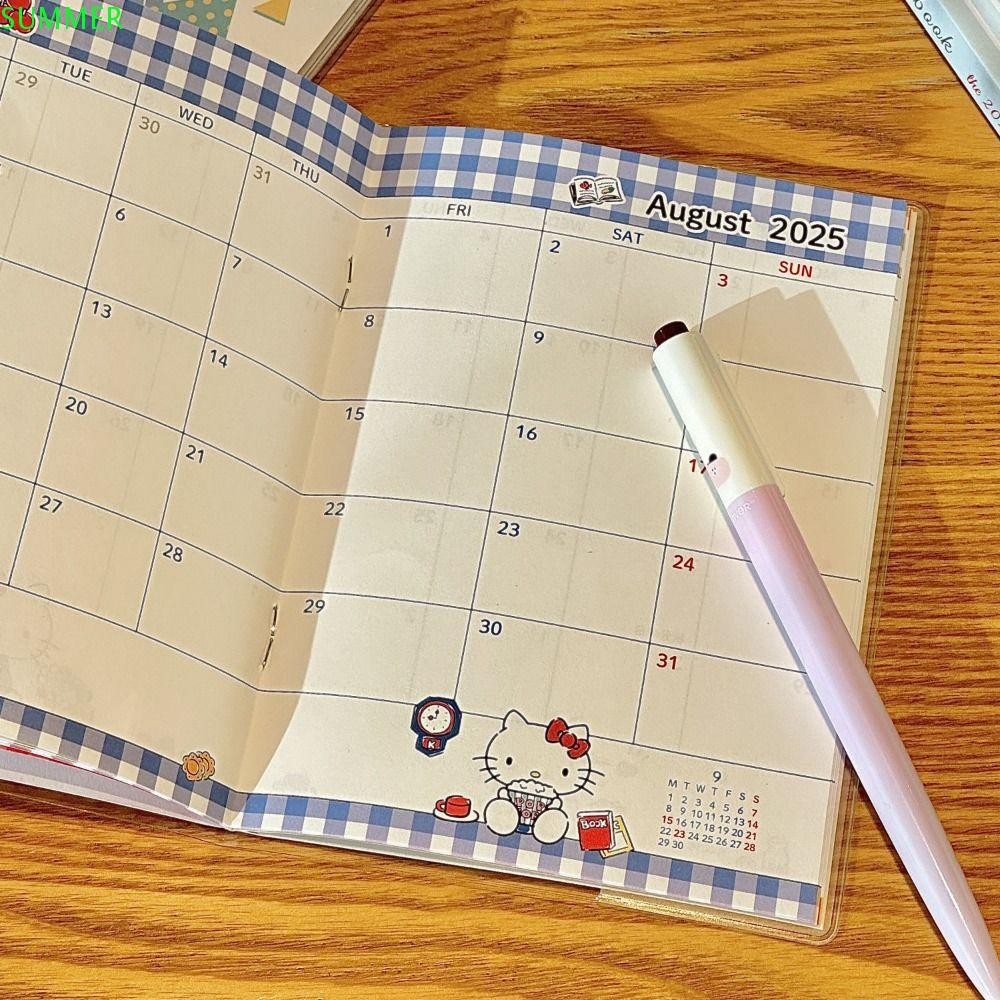 SUMMER 2025 Planner Notebook, Cartoon Cute Cat a6 Datebook, Planner ...