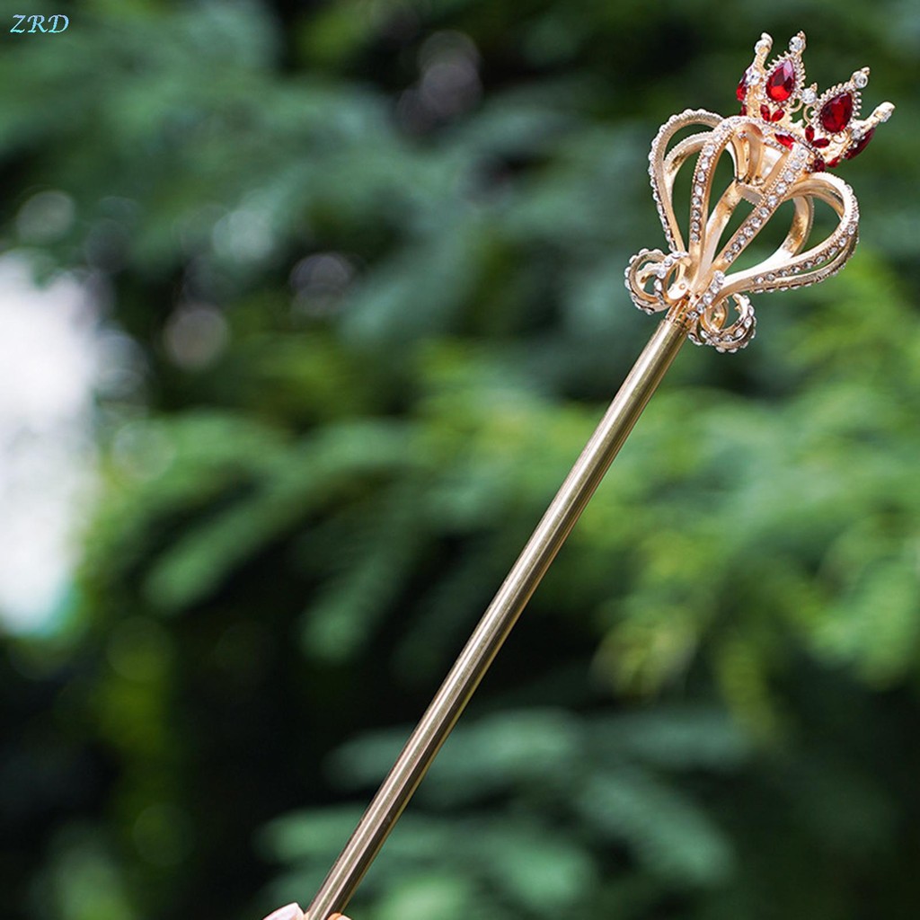 Bling Crown Decor Scepter Wand Alloy Goddess Beauty Pageant Props Fairy ...
