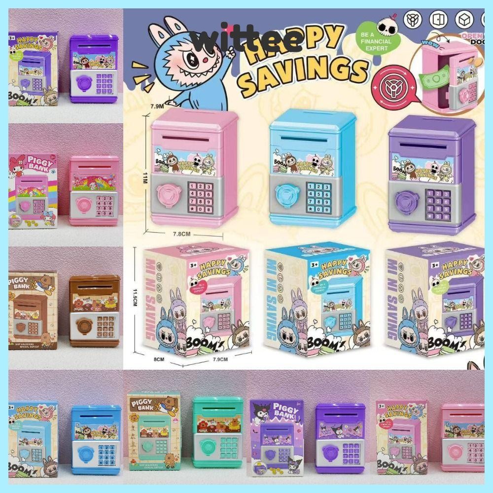 WITTEE Children's Piggy Bank, Labubu Sanrio Money Saving Bank ...